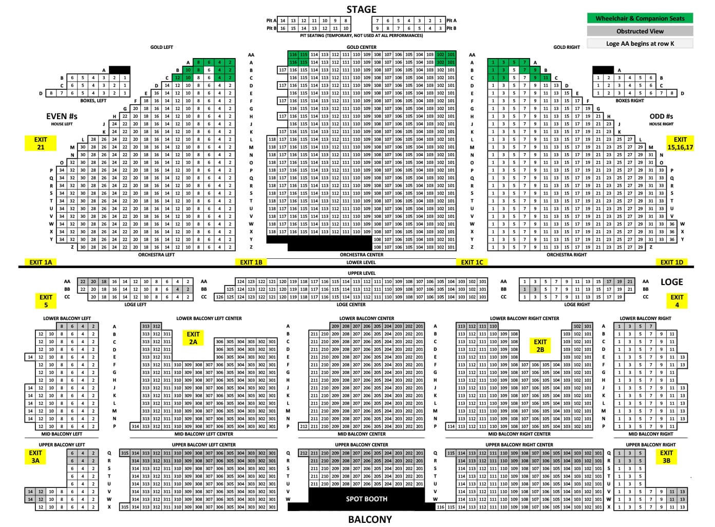 Seating Chart - Hanover Theatre and Conservatory